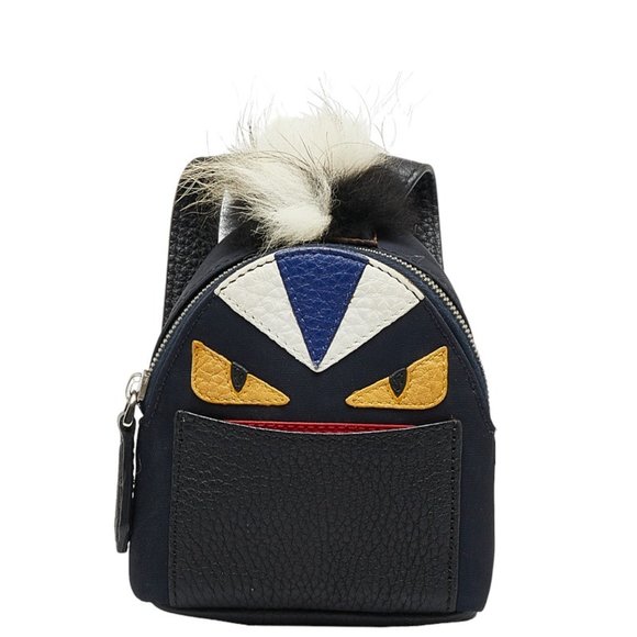 Fendi | Bags | Fendi Backpack Bugs Eye Monster Charm 7ar432 Navy Black ...
